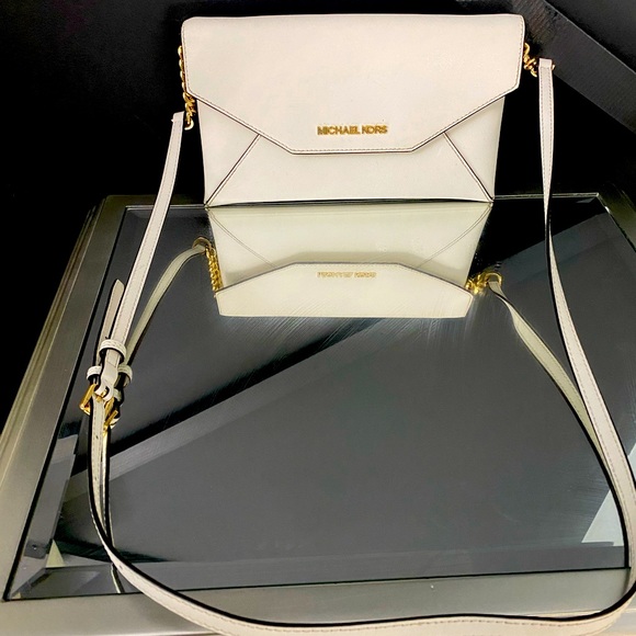 Bags | Michael Kors White Leather Purse | Poshmark